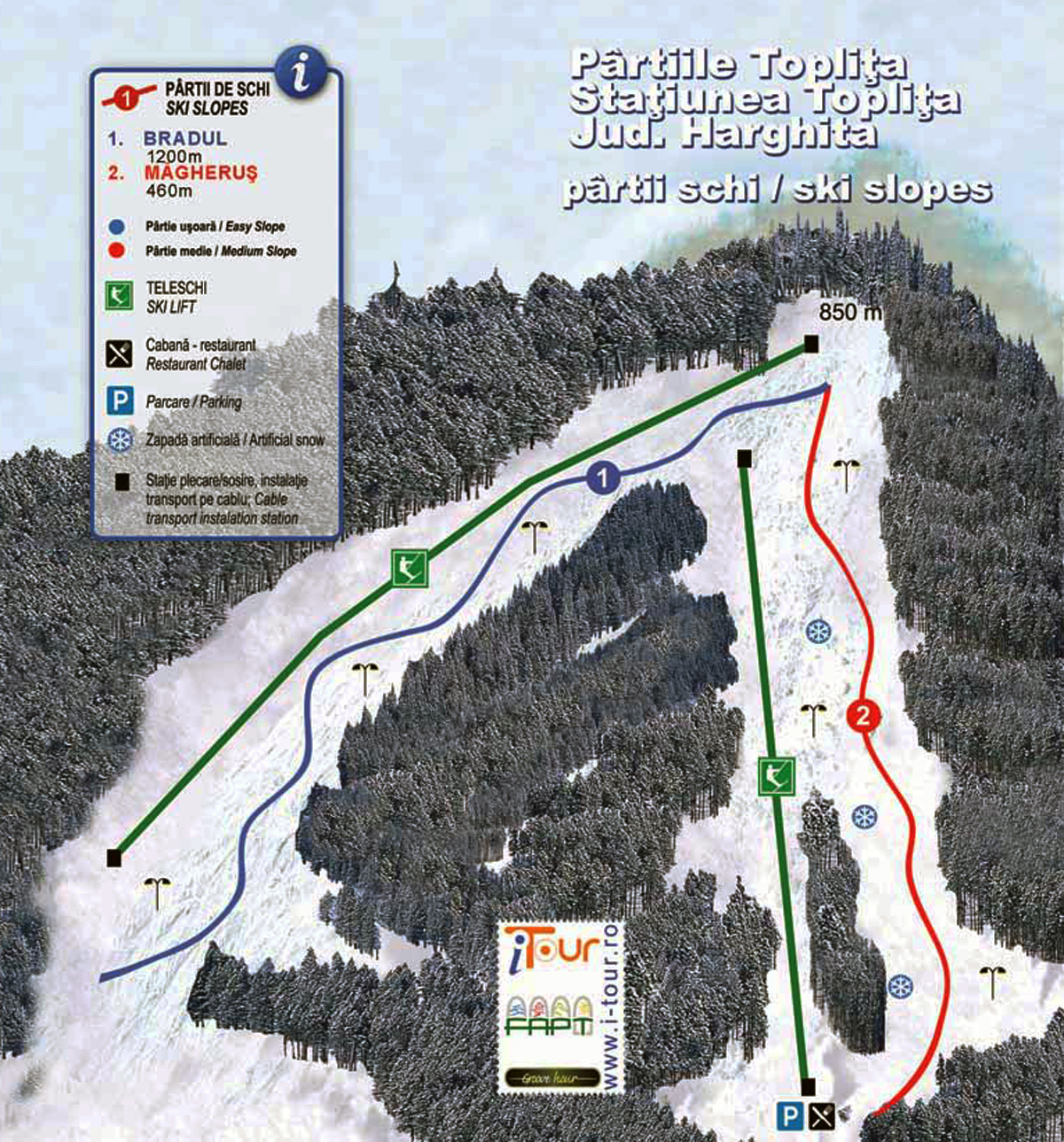 Toplita Ski Mapa de pistas y caminos